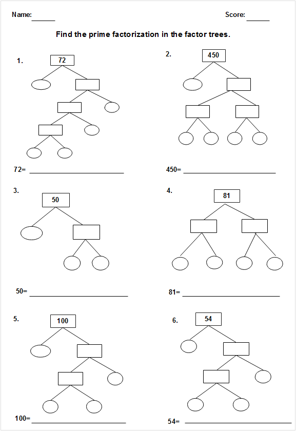 4th Grade Factor Tree Worksheets FactorWorksheets