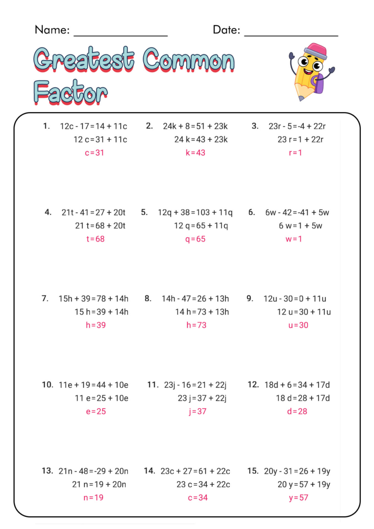 Factor Special Cases Worksheet - FactorWorksheets.com Factor Special Cases Worksheet - FactorWorksheets.com