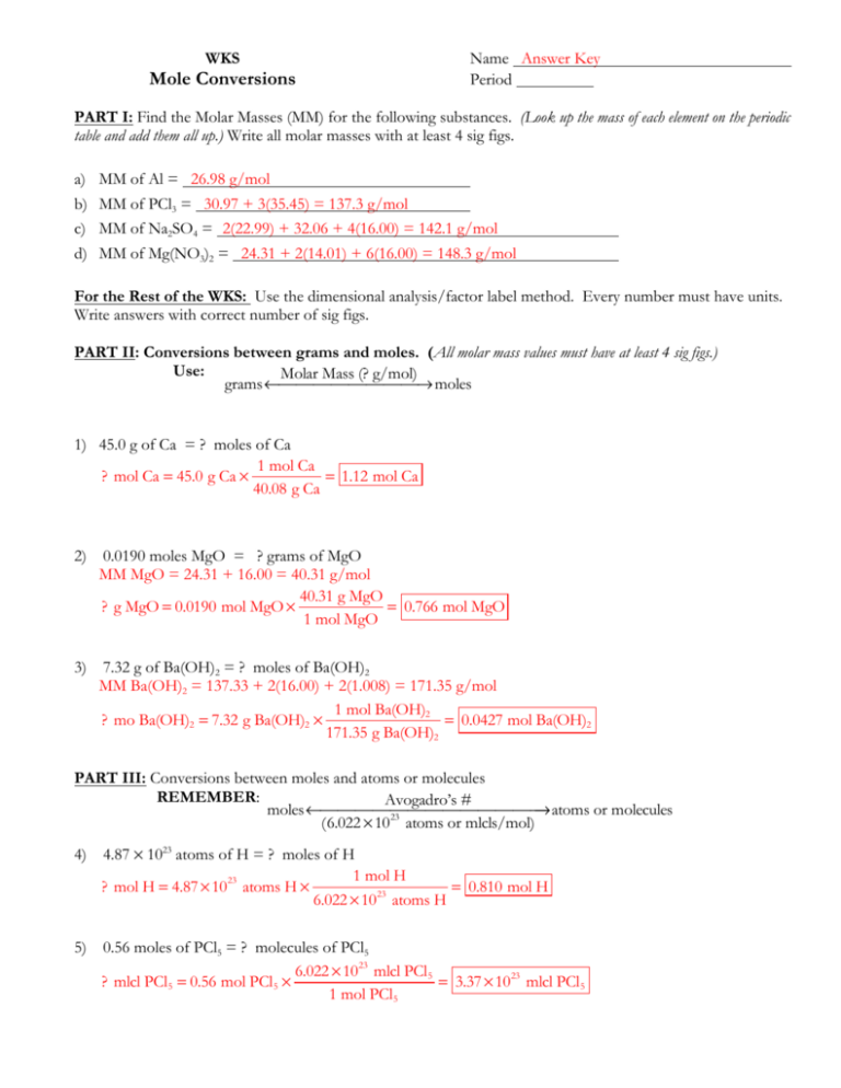 Dimensional Analysis Factor Label Method Worksheet Answer Key ... Dimensional Analysis Factor Label Method Worksheet Answer Key ...
